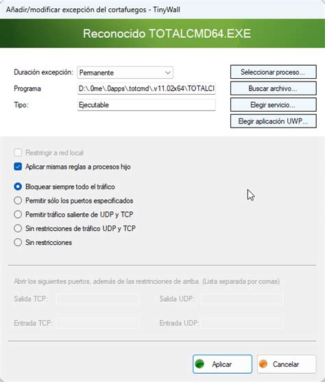 Usando Tinywall Tentenpie Digital