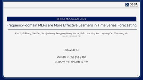 [paper Review] Frequency Domain Mlps Are More Effective Learners In