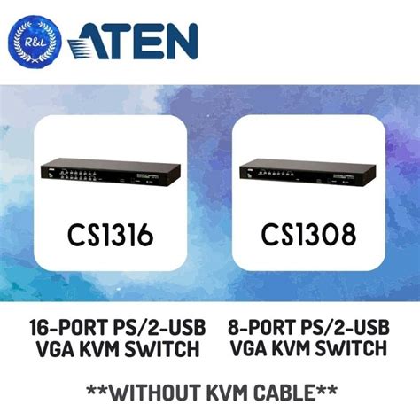 Aten Cs1308 8 Port Ps 2 Usb Vga Kvm Switch Cs1316 16 Port Ps 2 Usb Vga Kvm Switch Shopee