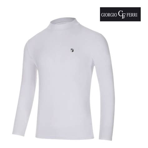 포스티 조르지오페리 골프 남성 이너 긴팔 하프넥 티셔츠 화이트