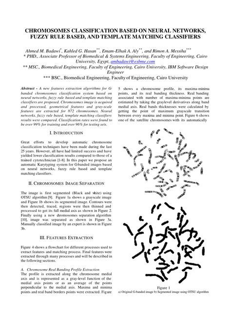 Pdf Chromosomes Classification Based On Neural Networks Fuzzy Rule