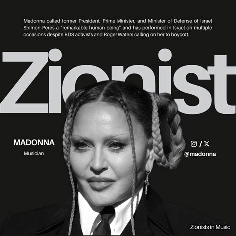 Zionists In Music American Singer Madonna Madonna Supports Israel