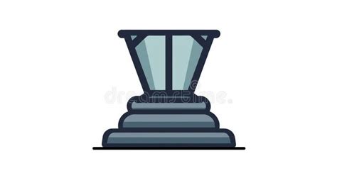 Illustration Of A Stylized Pedestal With A Layered Stepped Base The