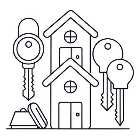 One Continuous Line Drawing Of House Keys Premium Ai Generated Vector