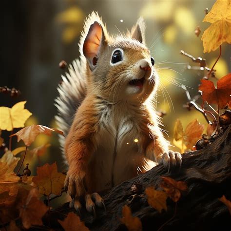 Premium Ai Image A Squirrel With A Mouth Open And A Squirrel On The