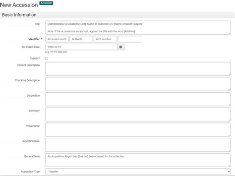 Baker Library Special Collections And Archives Accession Record Joint Processing Guidelines