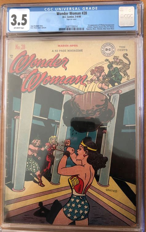 Wonder Woman 28 Ga Book Cgc 3 5 1st Villainy Inc Cheetah Cover Closed