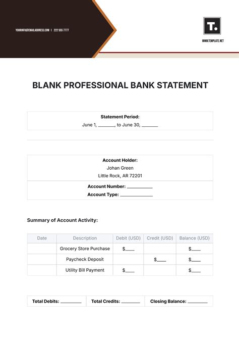 Free Blank Professional Bank Statement Template To Edit Online Free Blank Professional Bank Statement Template To Edit Online