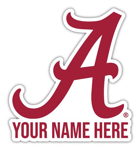 Alabama Crimson Tide Mascot Logo Ncaa Custom Name Vinyl Sticker Pers