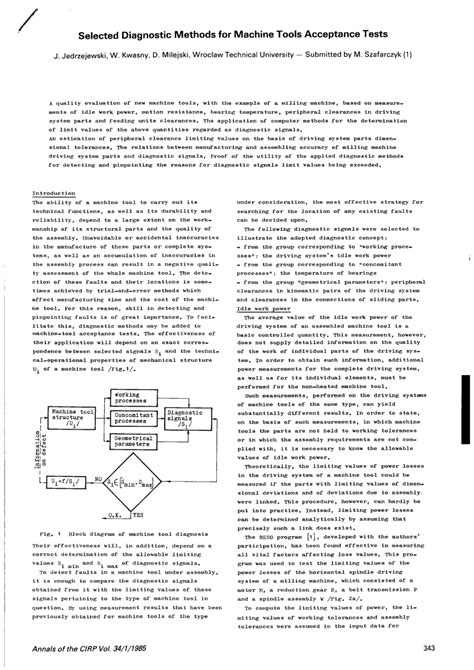 pdf selected diagnostic methods for machine tools acceptance tests