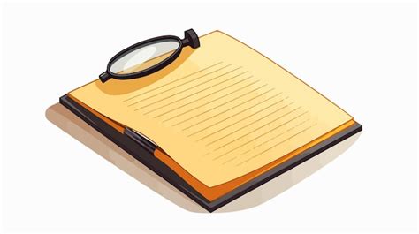 Magnifying Glass Over Paper Cartoon Vector Illustration Premium Ai