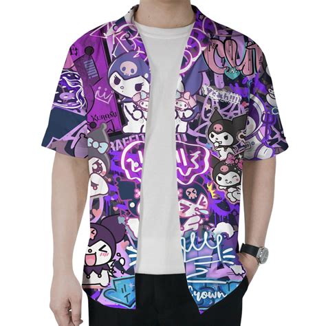 Kuromi Hawaiian Shirt Hello Kitty Tropical Beach Shirt