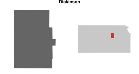 Dickinson County Kansas Blank Outline Map Set 56388036 Vector Art At