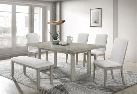 Torrie Ivory Grey Finish Dining Room Set 2130 Harwin Furniture