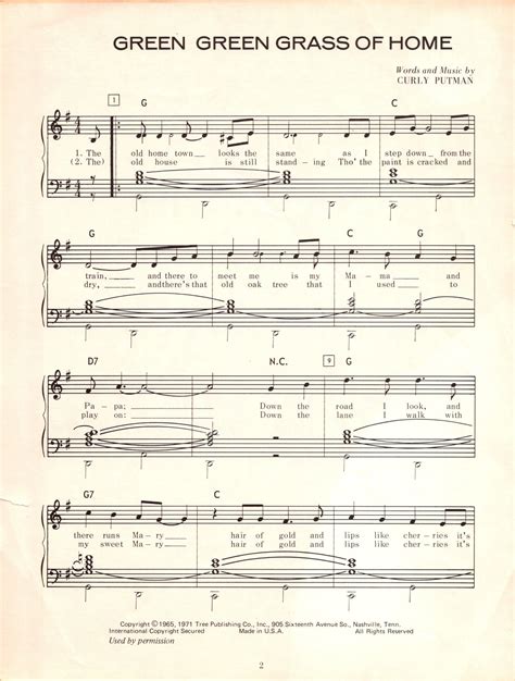 How Wrote The Green Green Grass Of Home At Jonathan Perez Blog