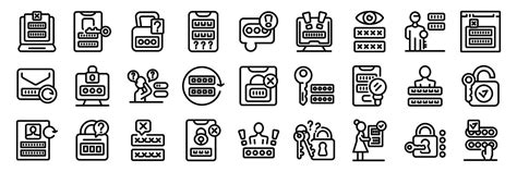 Forgot Password Icons Set People Using Passwords Passwords For Web