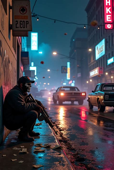 Best Quality Ultra Detailed Urban Battle Scene Of The Gang In Los