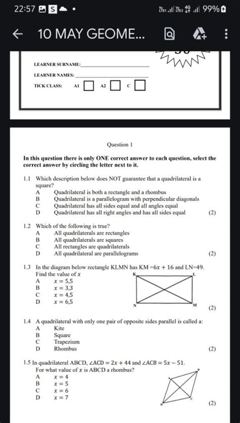 2257 Learner Surname Qquad Learner Names Tick Class A1 A2 C C1ccc1
