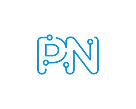 Pn Letters Electronic Circuit Technology Logo Design Vector 001 Stock