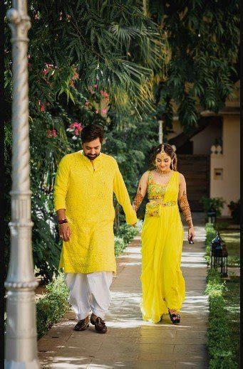Haldi Function Couple Outfit Idea Fashion Design Ideas