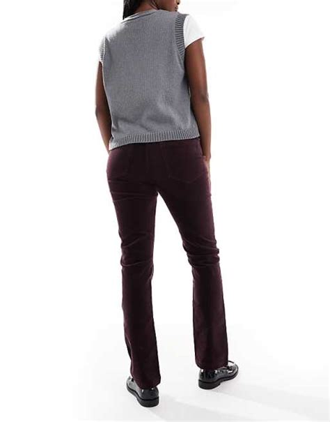 Asos Design Skinny Corduroy Pants In Plum Asos
