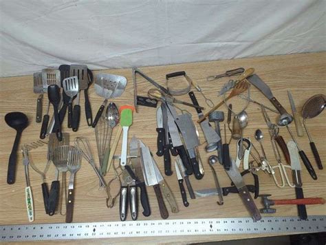 Assorted Knives Utensils Can Opener Ecko Dough Legacy Auction Company
