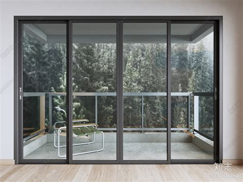 现代推拉门3d模型下载【id1179462948】知末3d模型网