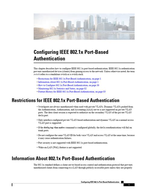configuring ieee 802 1x port based authentication pdf radius port computer networking