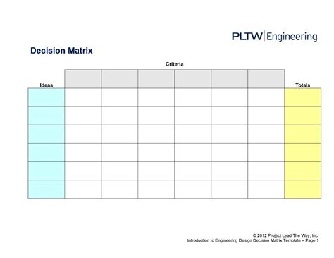 Criteria Matrix Template