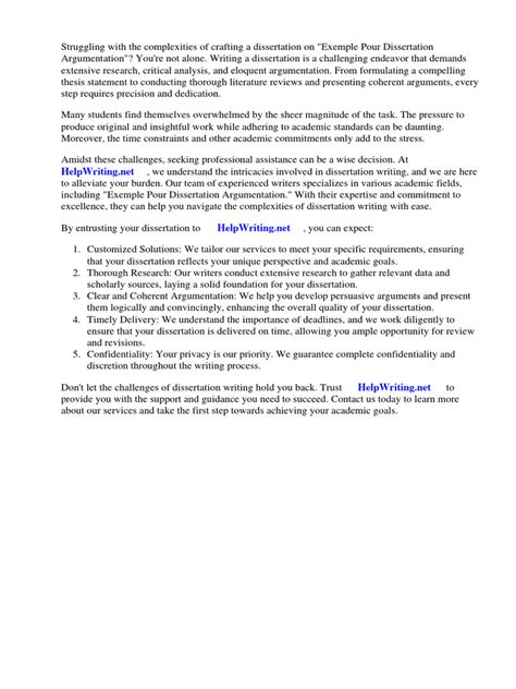 Exemple Pour Dissertation Argumentation Pdf Thesis Essays