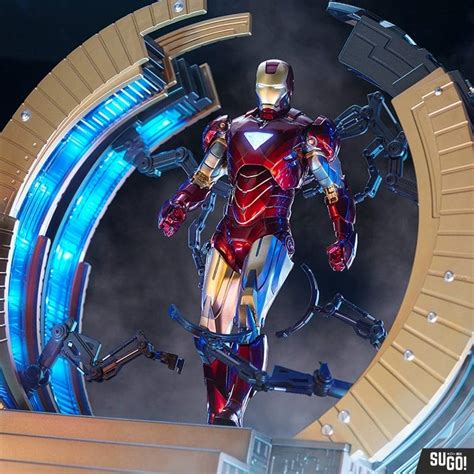 Buy Zd Toys Avengers Iron Man Mark Vi And Suit Up Gantry Action Figure