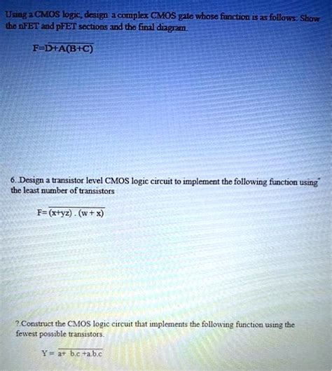 solved texts using cmos logic design a complex cmos gate whose