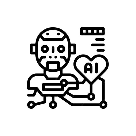 Premium Vector Black And White Artificial Intelligence Program Vector Illustration On White