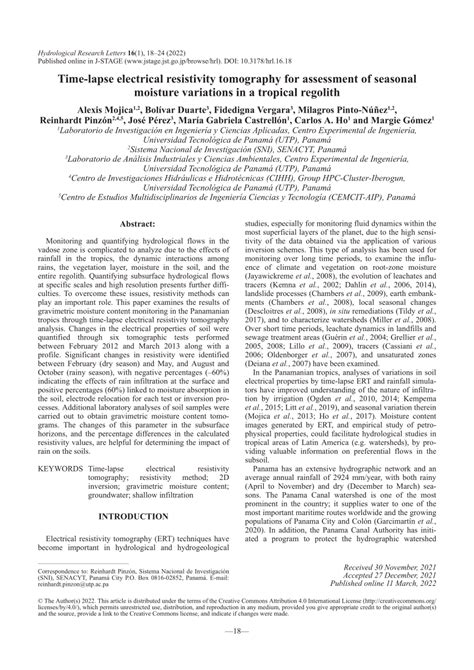 Pdf Time Lapse Electrical Resistivity Tomography For Assessment Of