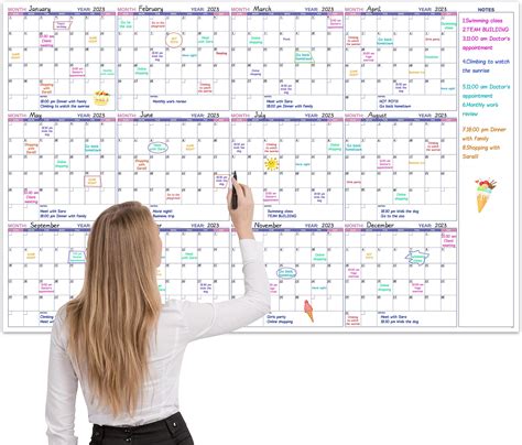 Calendario Grande De Borrado En Seco Para Pared Calendario De Pared