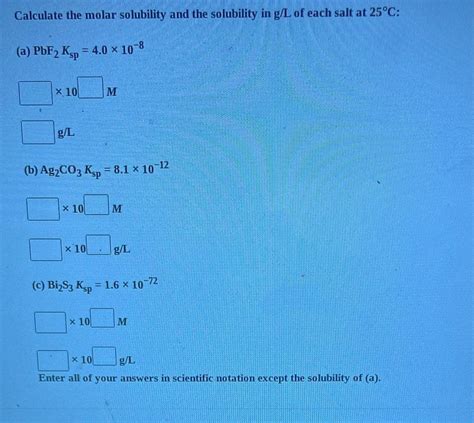 Answered Calculate The Molar Solubility And The Bartleby