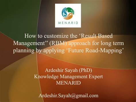 Pdf How To Customize The ‘result Based Management Rbm Approach For Long Term Planning By