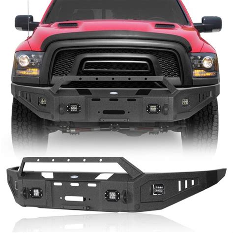 Full Width Front Steel Bumper W Winch Plate Fit 2015 2018 Dodge Ram