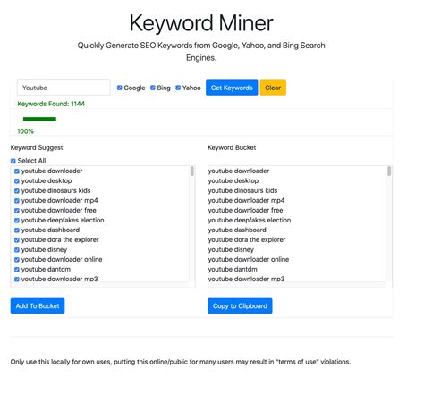 Keyword Miner Keywords Generator Script By Devteamsix Codester