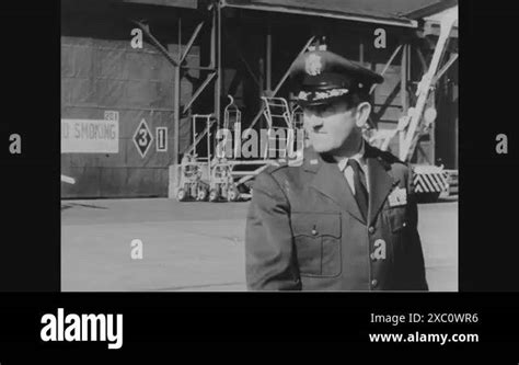 1955 Jimmy Stewart Gets In The Cockpit Of An F 86d And Tries On A