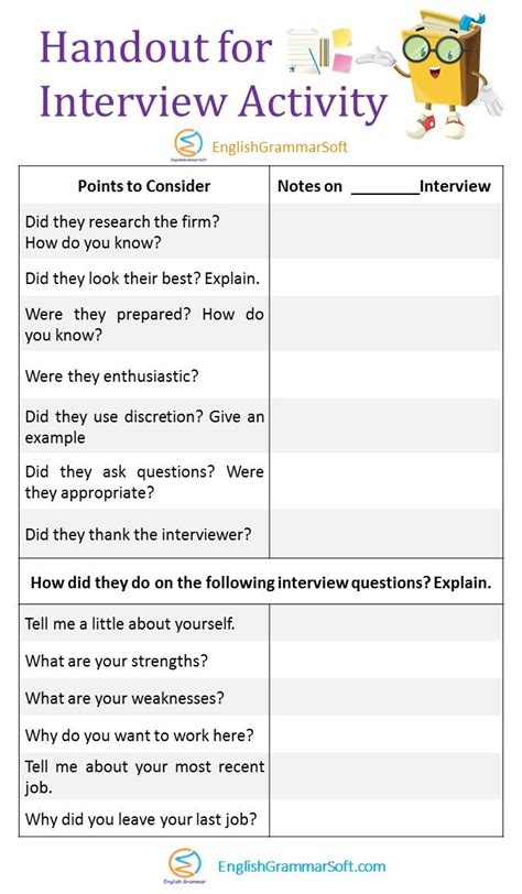 Interview Skills Handout Training Techniques Questions And Answers