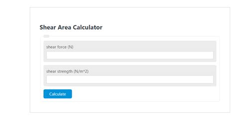 Shear Area Calculator Calculator Academy