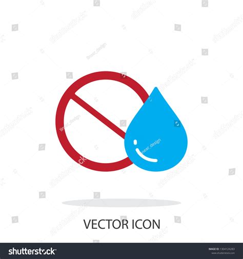 No Water Warning Sign Vector Icon Stock Vector Royalty Free 1304124283