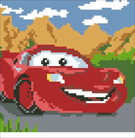 Lightning Mcqueen Counted Cross Stitch Patterns And Charts