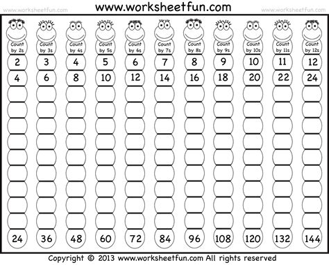 Skip Counting By 12 Chart
