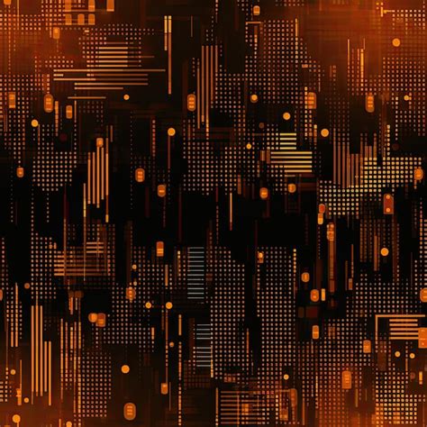 Premium Ai Image Matrix Code Futuristic Orange Pixel Pattern