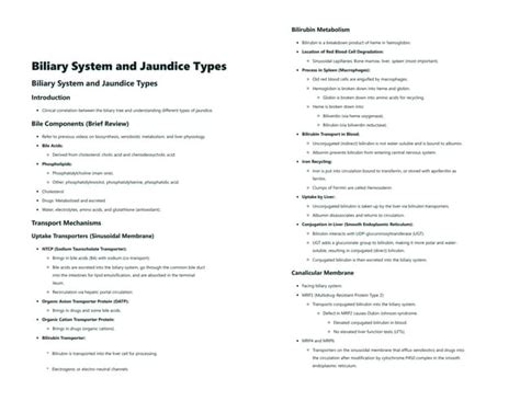 Brief Review Of Biliary System And Jaundice Typespdf
