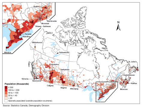 Population Density In Canada R Mapporn