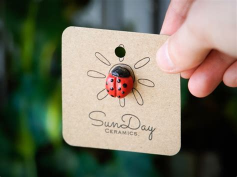 Ceramic Ladybug Pin Sunday Ceramics