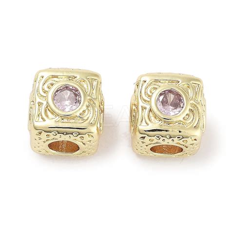 Wholesale Brass Micro Pave Cubic Zirconia Beads